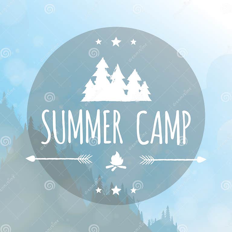 Summer Camp Label. Vector Illustration Decorative Design Stock ...