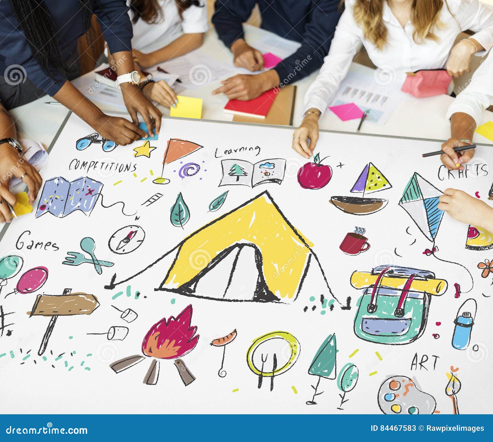 Summer Camp Learning Exploration Outdoors Concept Stock Image - Image ...