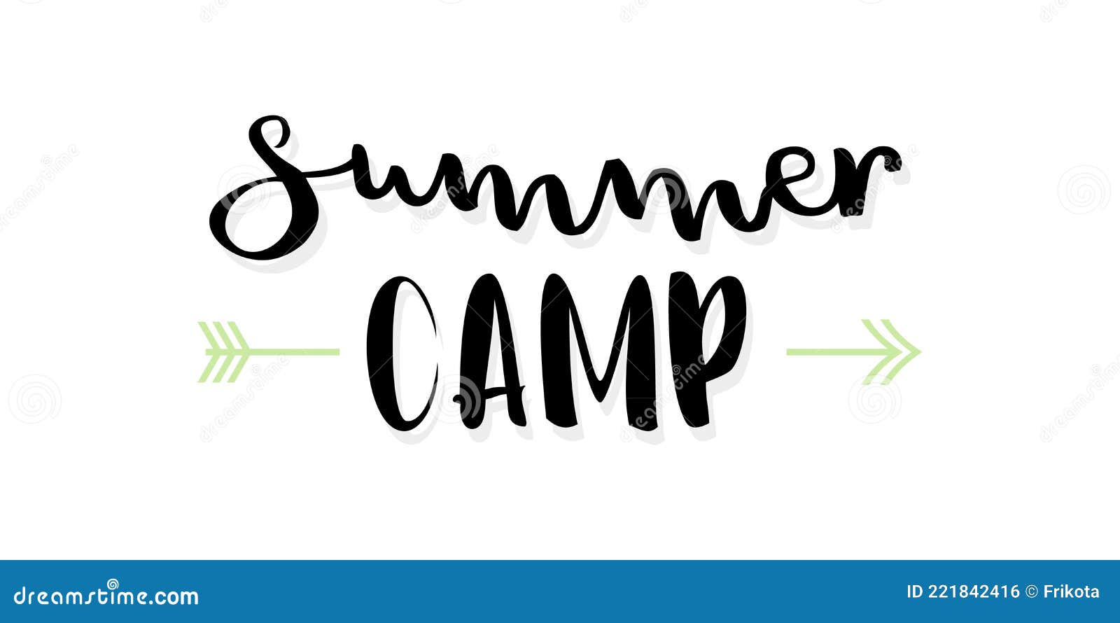 Summer Camp Lettering. Arrow. Vector Illustration, Hand Drawn Style ...