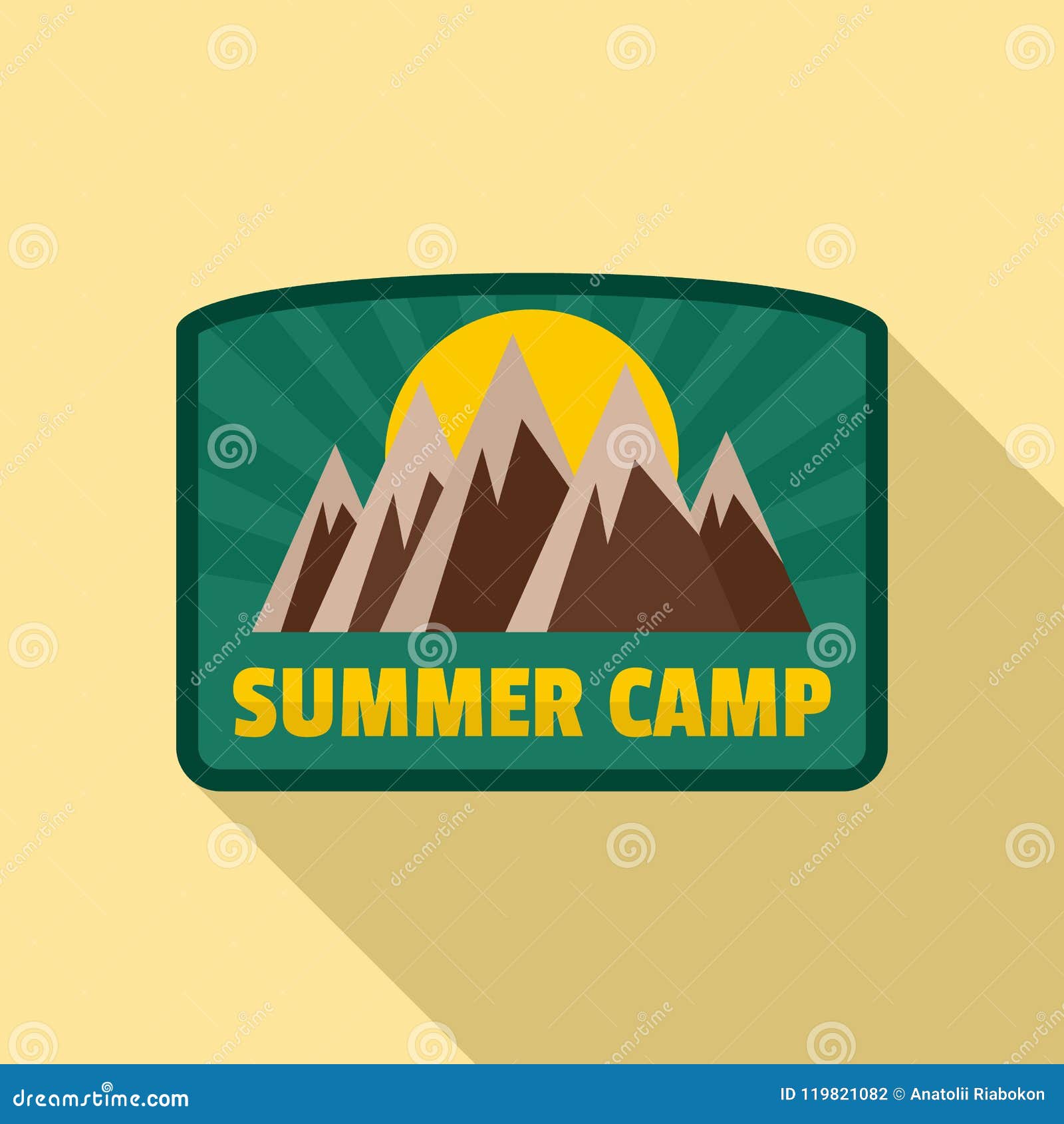 Summer Camp Logo, Flat Style Stock Vector - Illustration of graphic ...