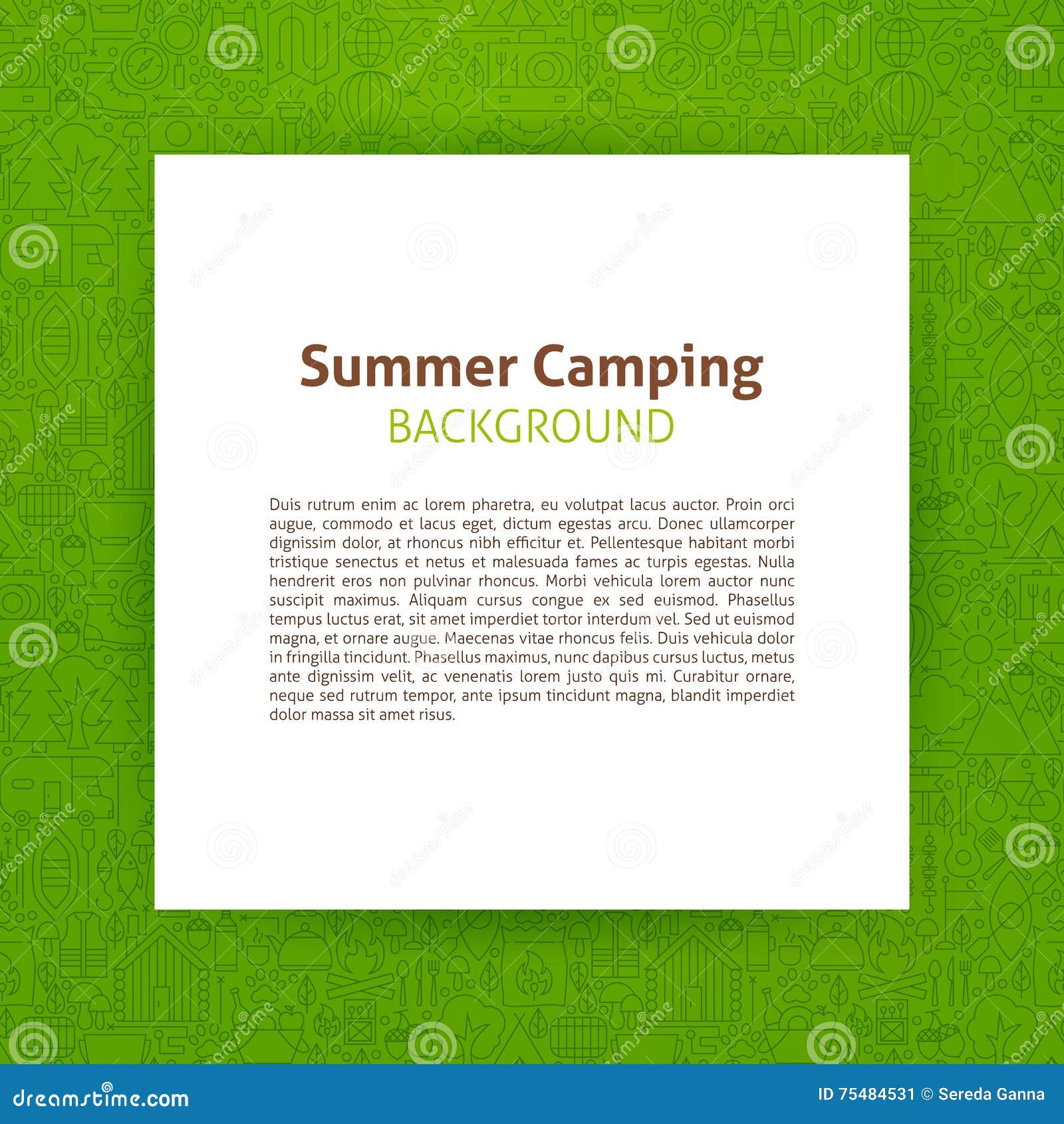 Summer Camp Paper Template stock vector. Illustration of hike - 75484531