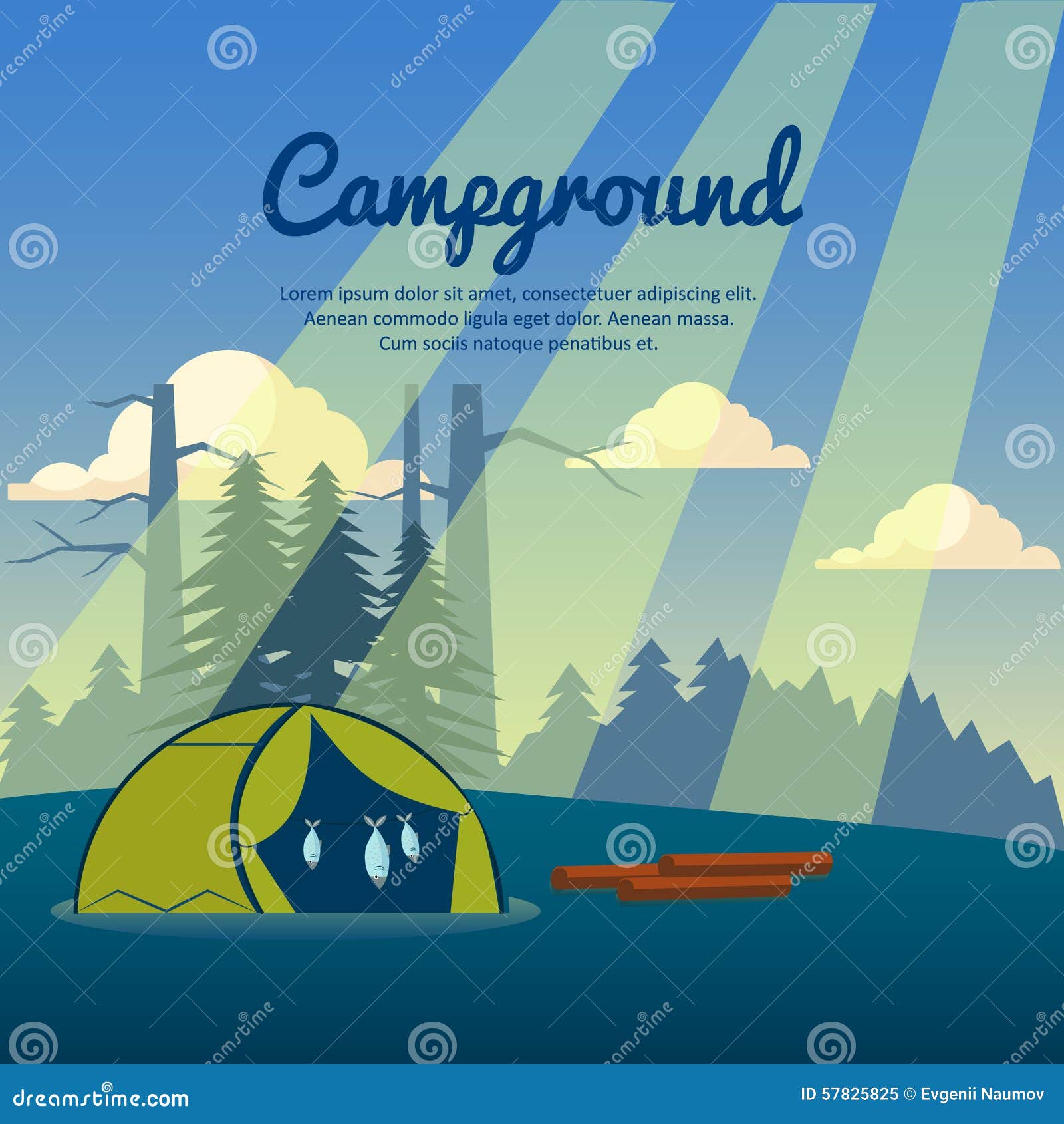Summer Camp Poster. Vector Illustration Stock Vector - Illustration of ...