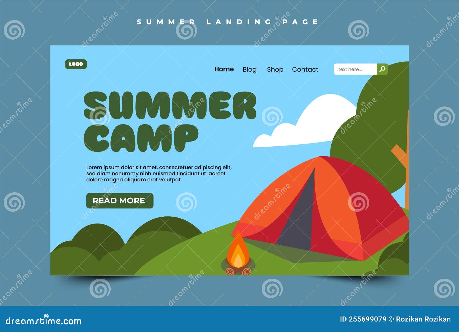 Summer Camp Season Graphic Template Simple and Elegant Design Stock ...