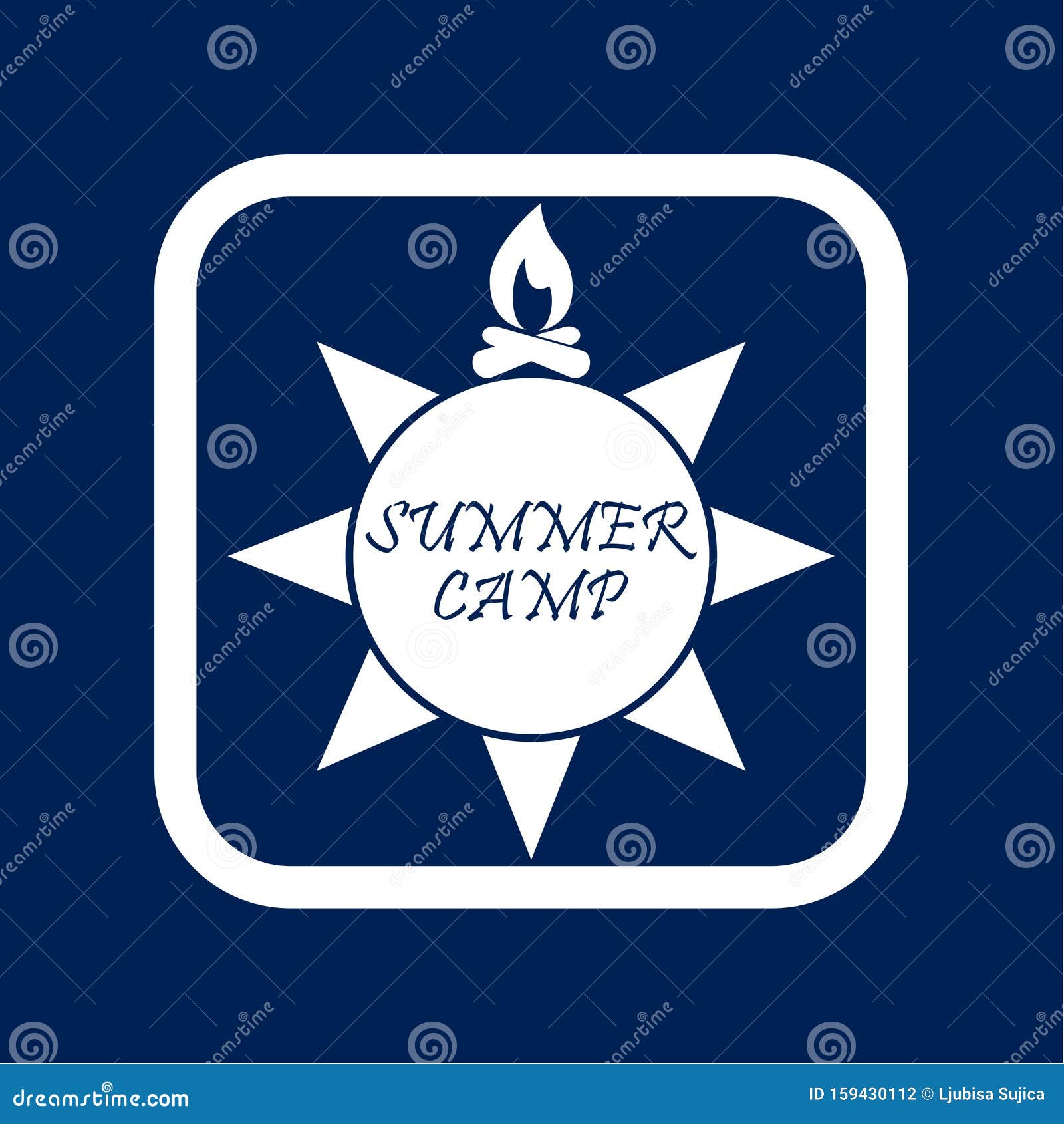 Summer camp, Sun icon stock vector. Illustration of girl - 159430112