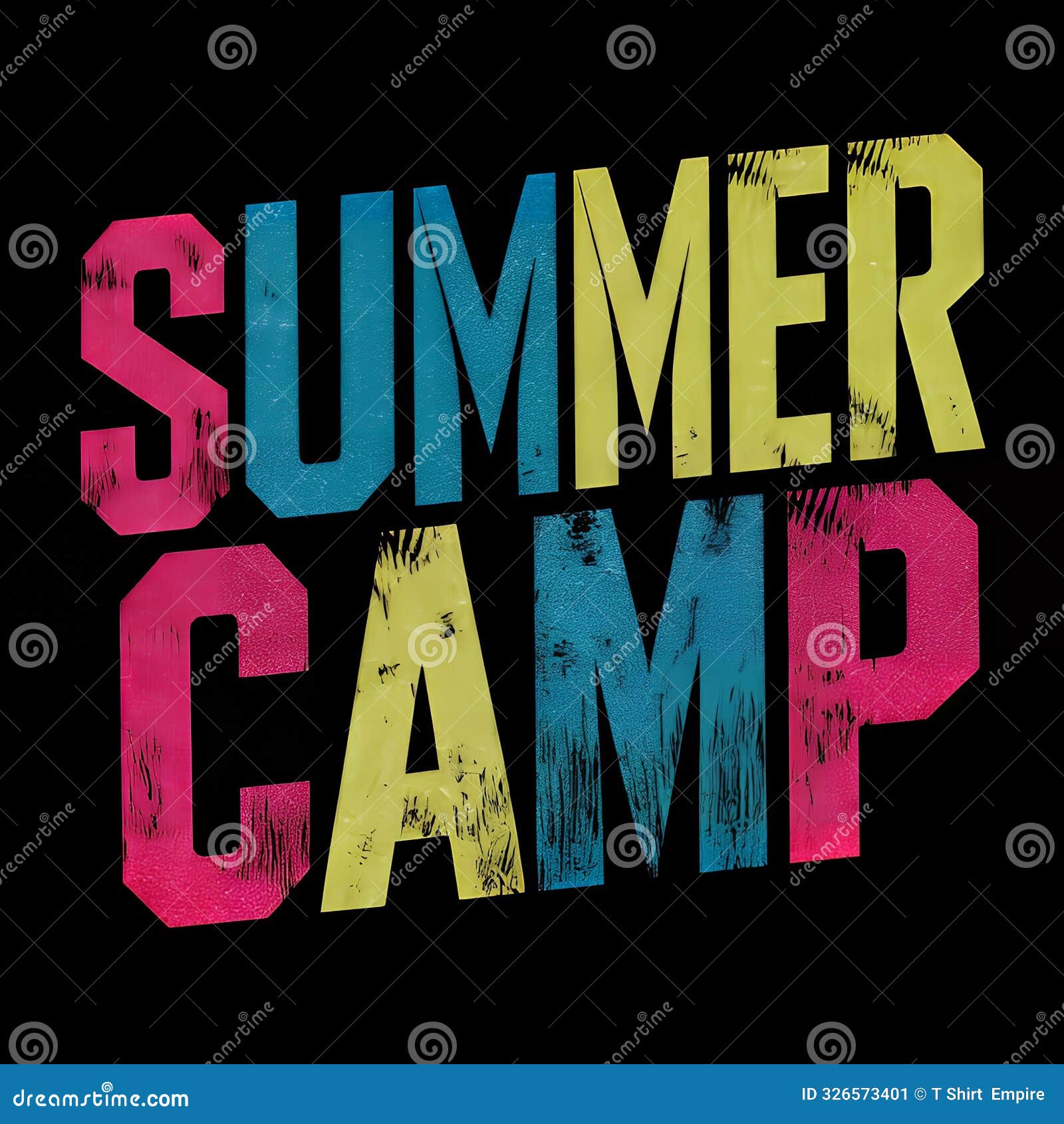 Summer Camp Vintage Typography Design Stock Illustration - Illustration ...