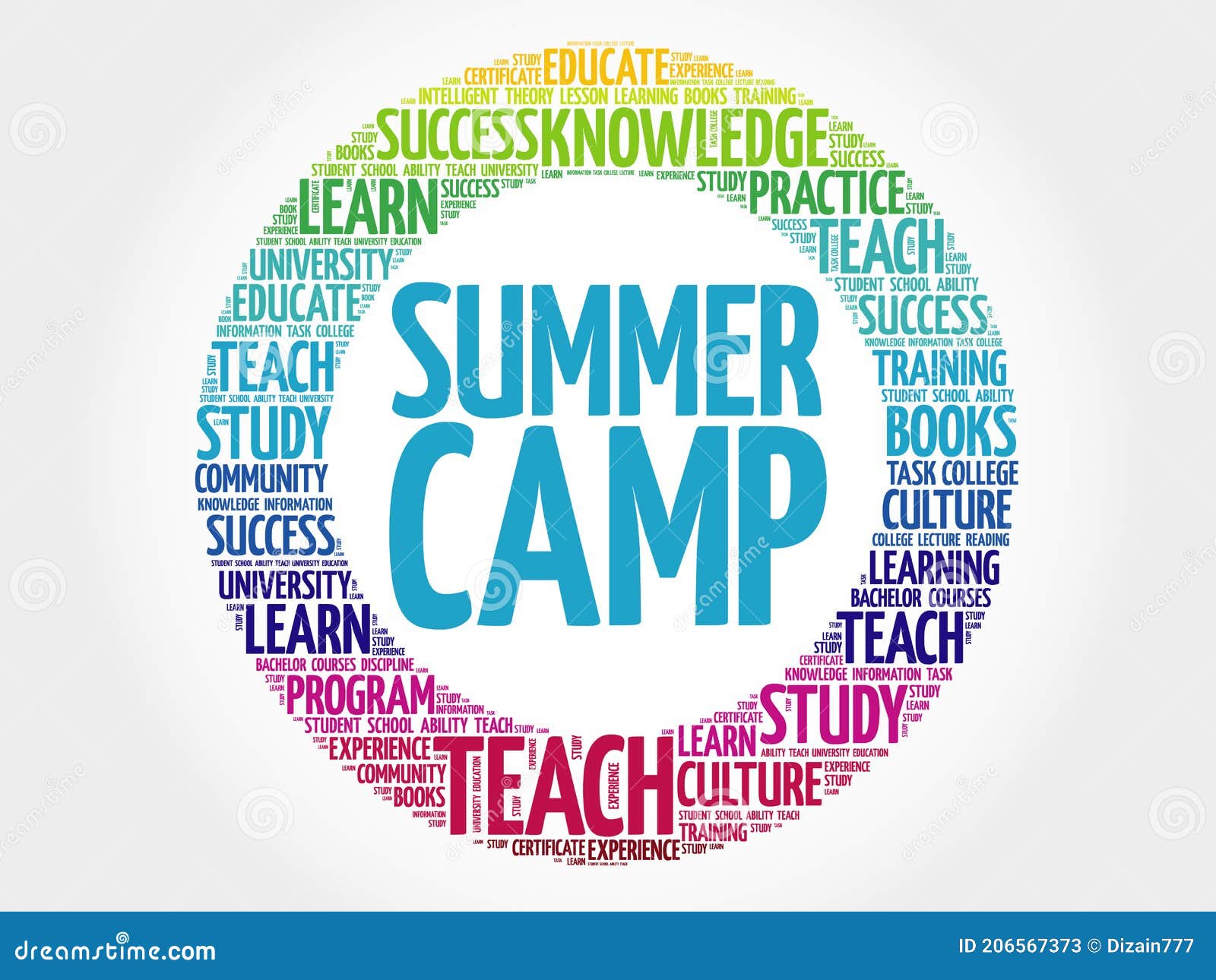 Summer Camp word cloud stock illustration. Illustration of campers ...
