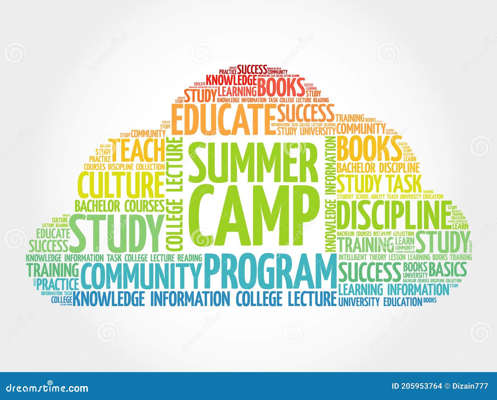 Summer Camp word cloud stock illustration. Illustration of students ...
