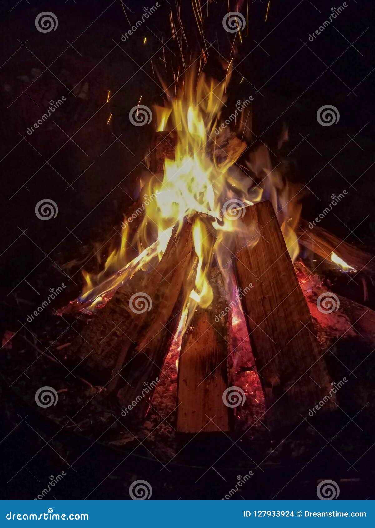 A Campfire on a Summer Evening Stock Photo - Image of orange, coals ...
