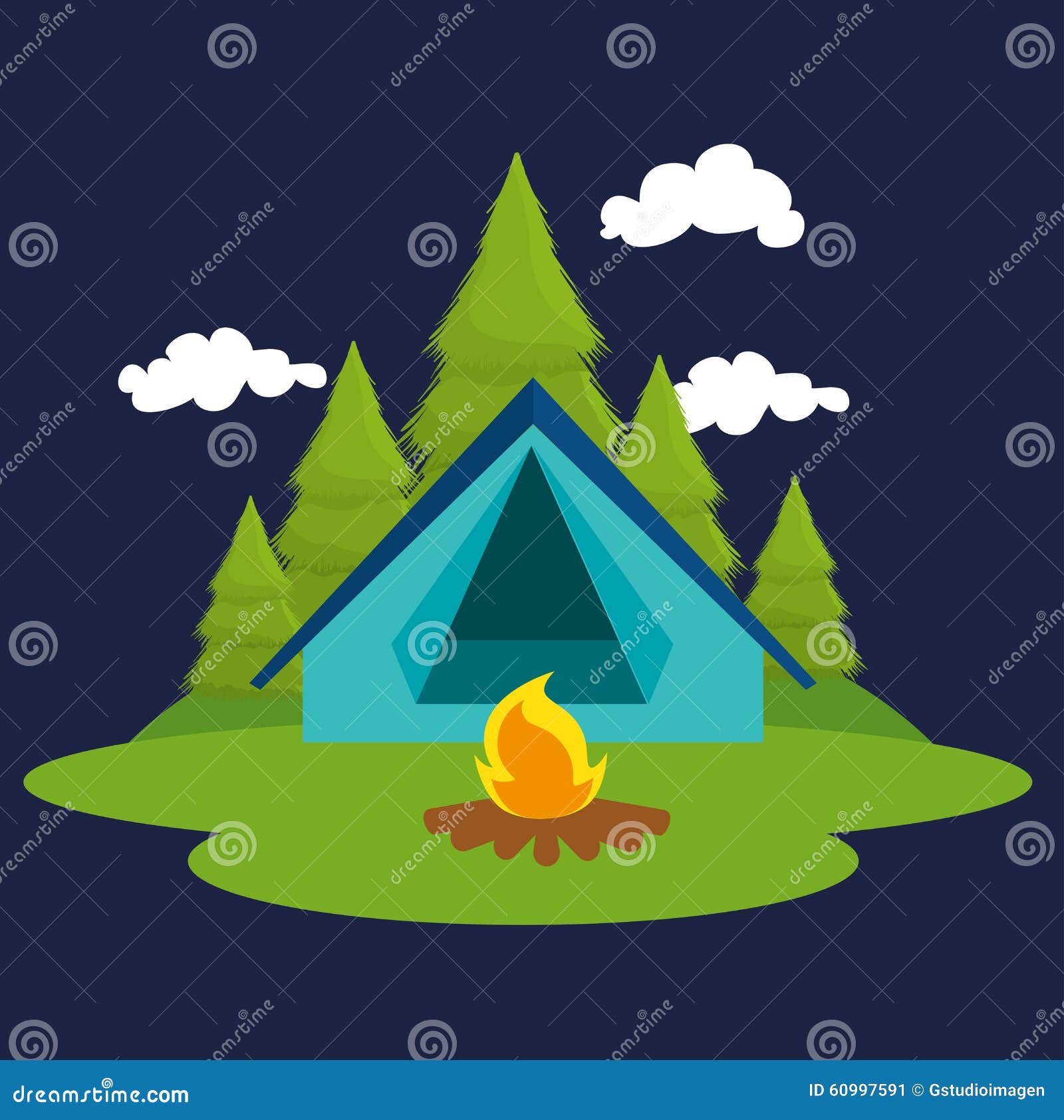 Summer Camping And Travel Stock Vector Illustration Of Travel 60997591