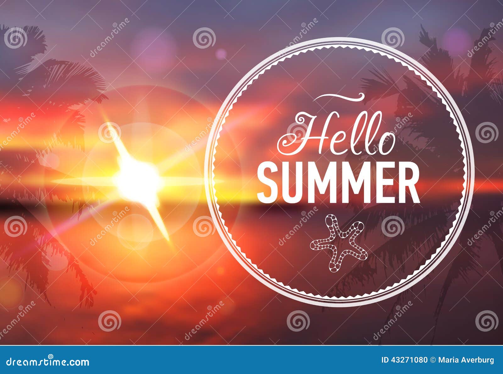 Summer Card with Seaside Background Stock Vector - Illustration of ...