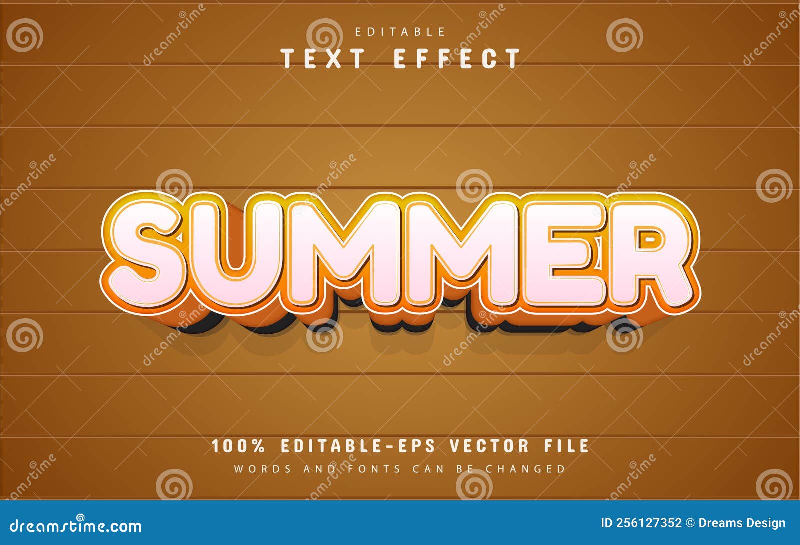 Summer Cartoon Style Text Effect Stock Vector - Illustration of poster ...