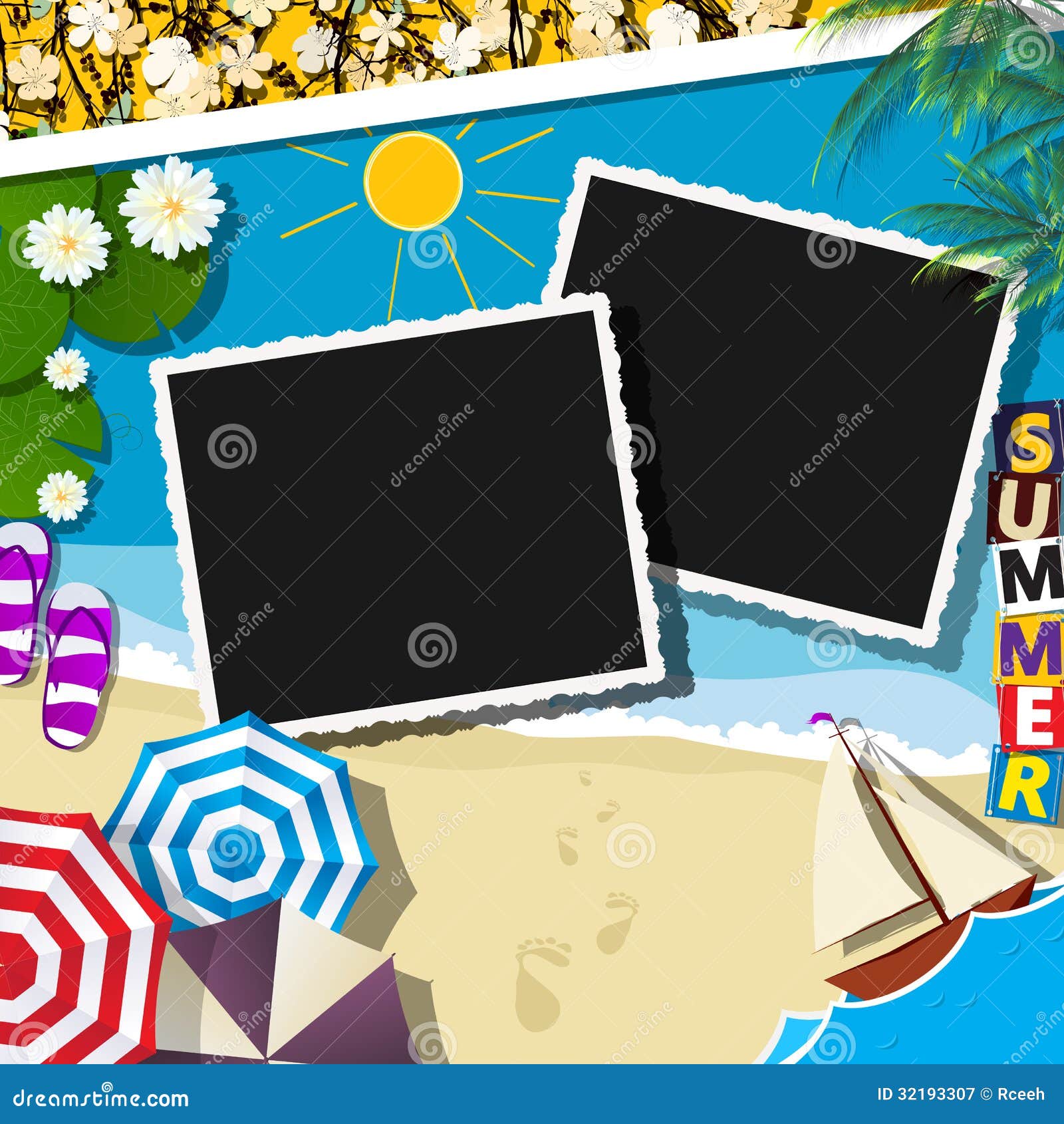Summer celebration collage stock vector. Illustration of scrapbook ...