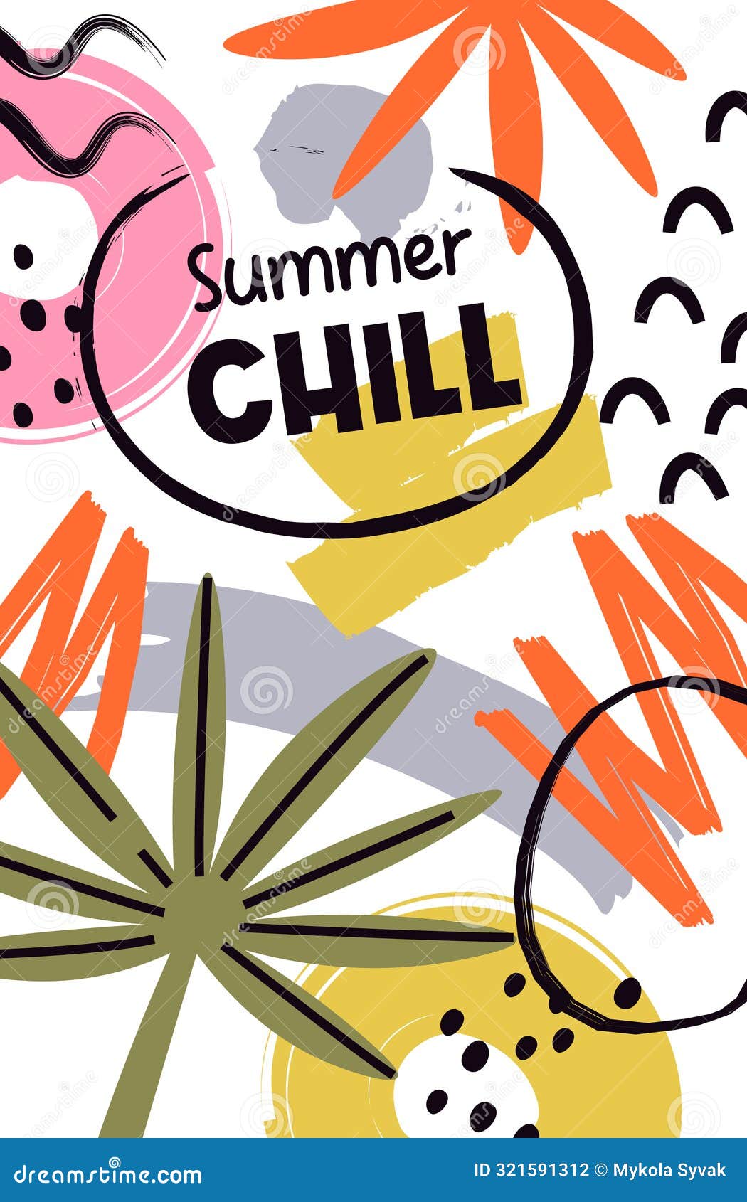 Summer Chill Hand Drawn Poster Stock Vector - Illustration of chill ...