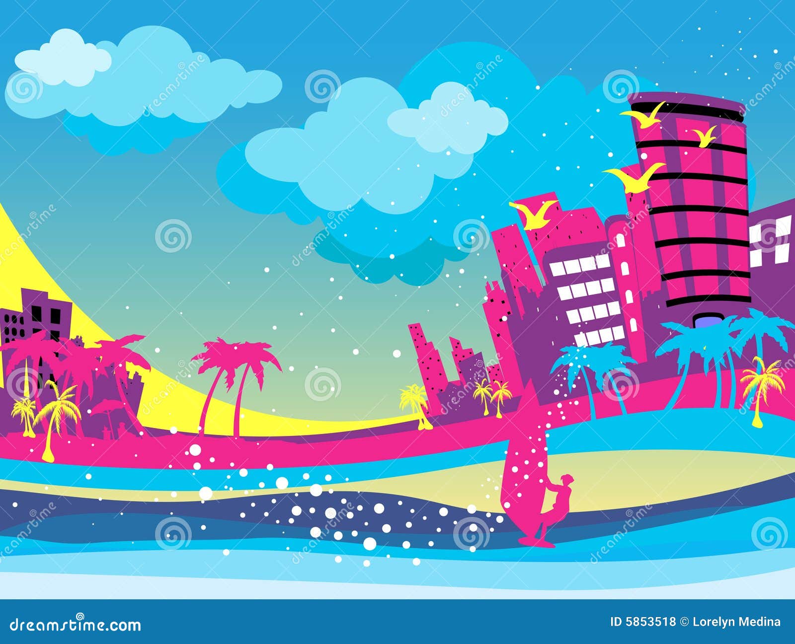 Summer Cityscape stock illustration. Illustration of metropolitan - 5853518