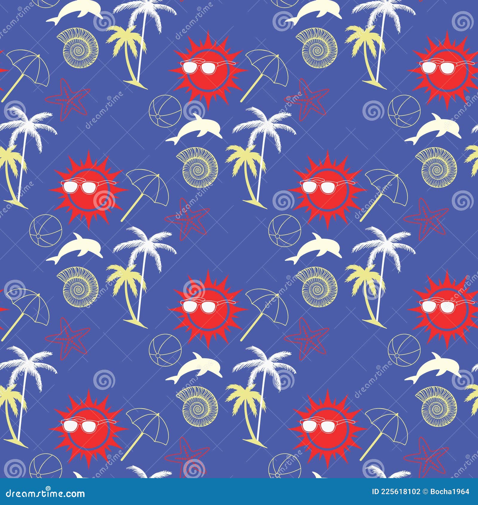 Summer Clipart Seamless Pattern for Any Kinds Stock Vector ...