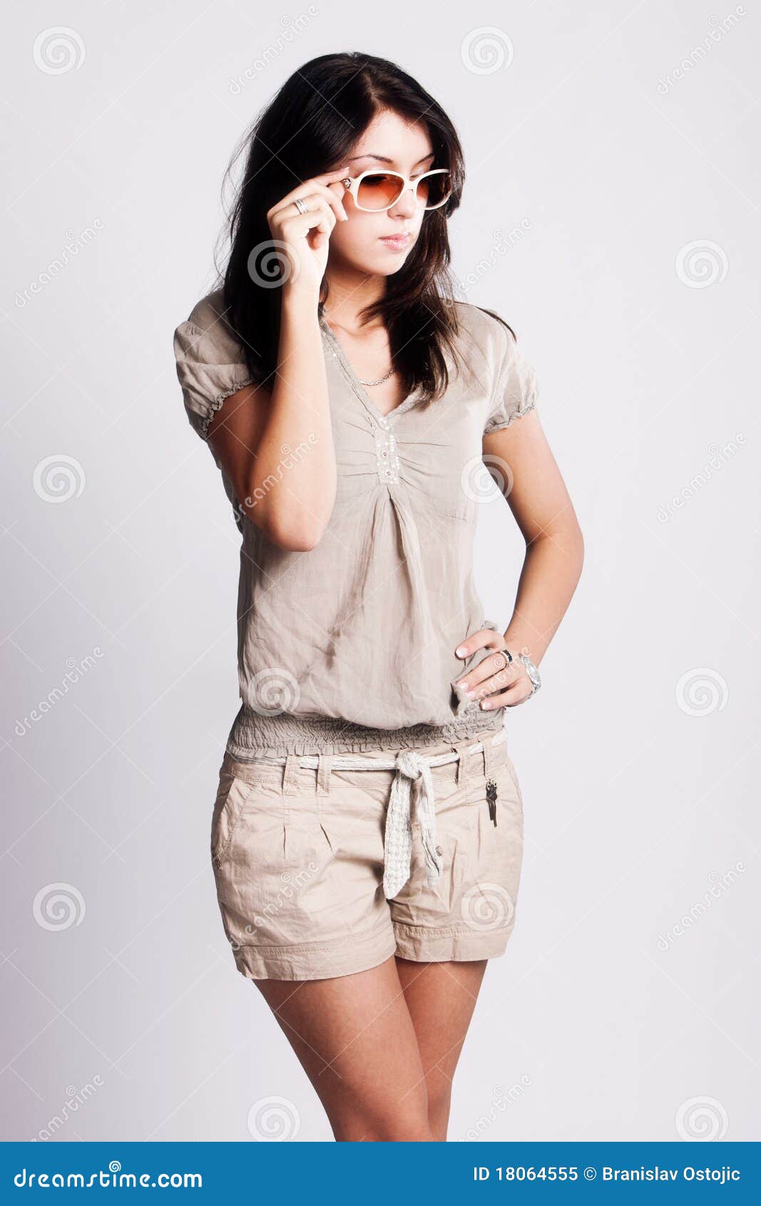 Summer clothes stock image. Image of brunette, slim, stand - 18064555