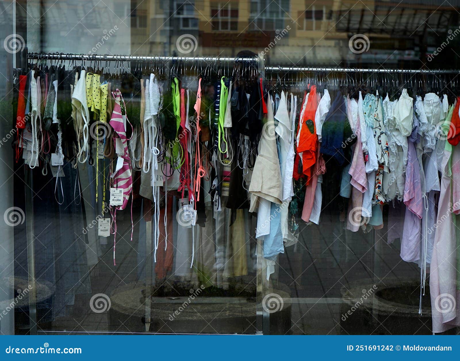 Summer Clothes Store Showcase Editorial Photography - Image of showcase ...