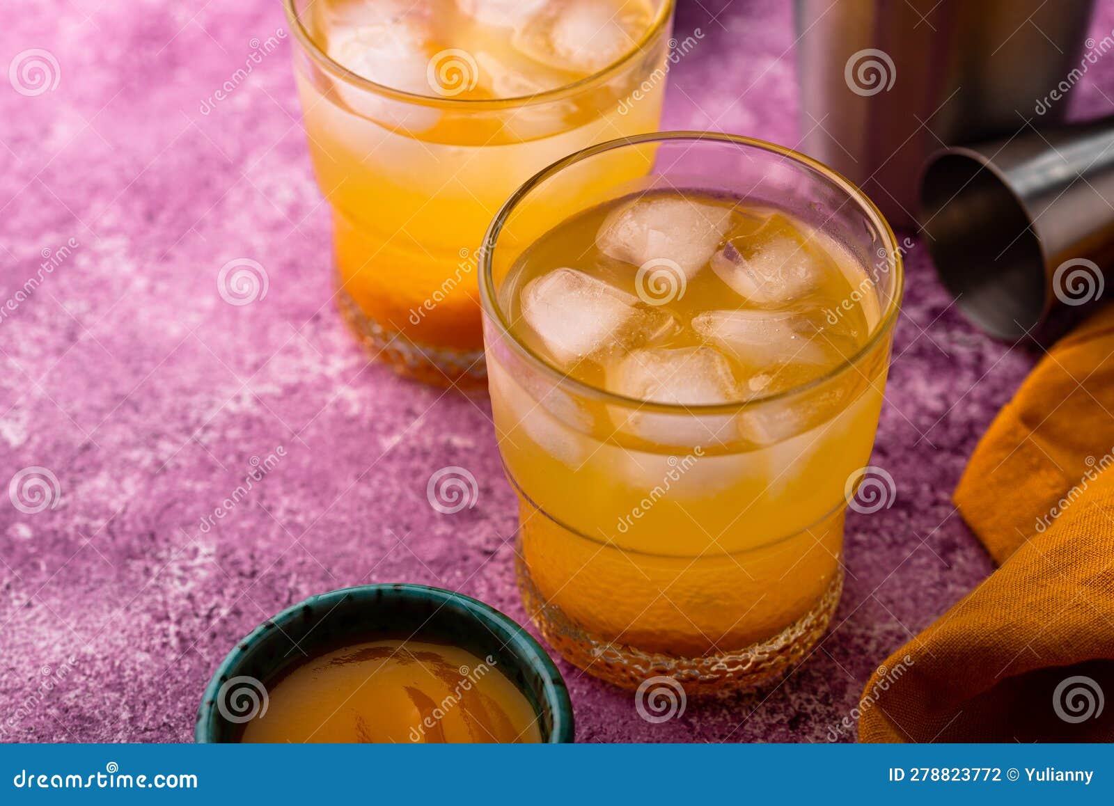 Summer Cocktail with Mango Juice and Ice Stock Photo - Image of drink ...