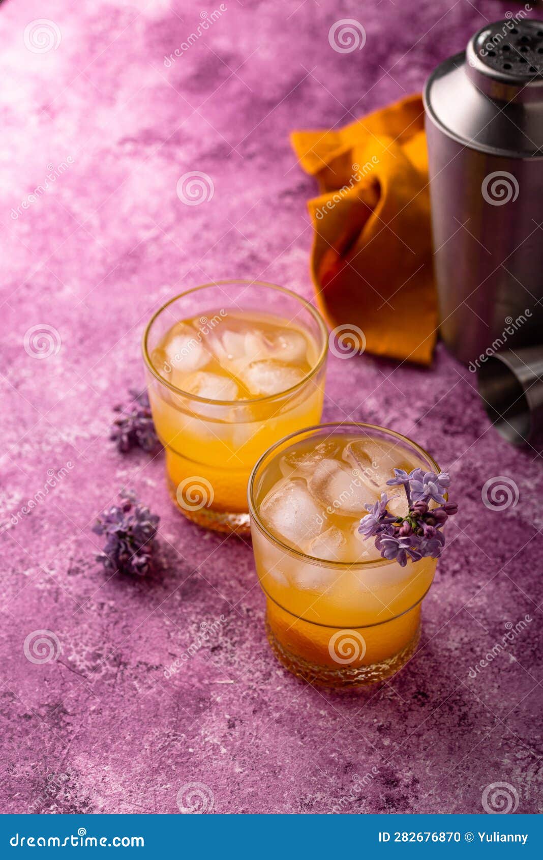 Summer Cocktail with Mango Juice and Ice Stock Photo - Image of ...