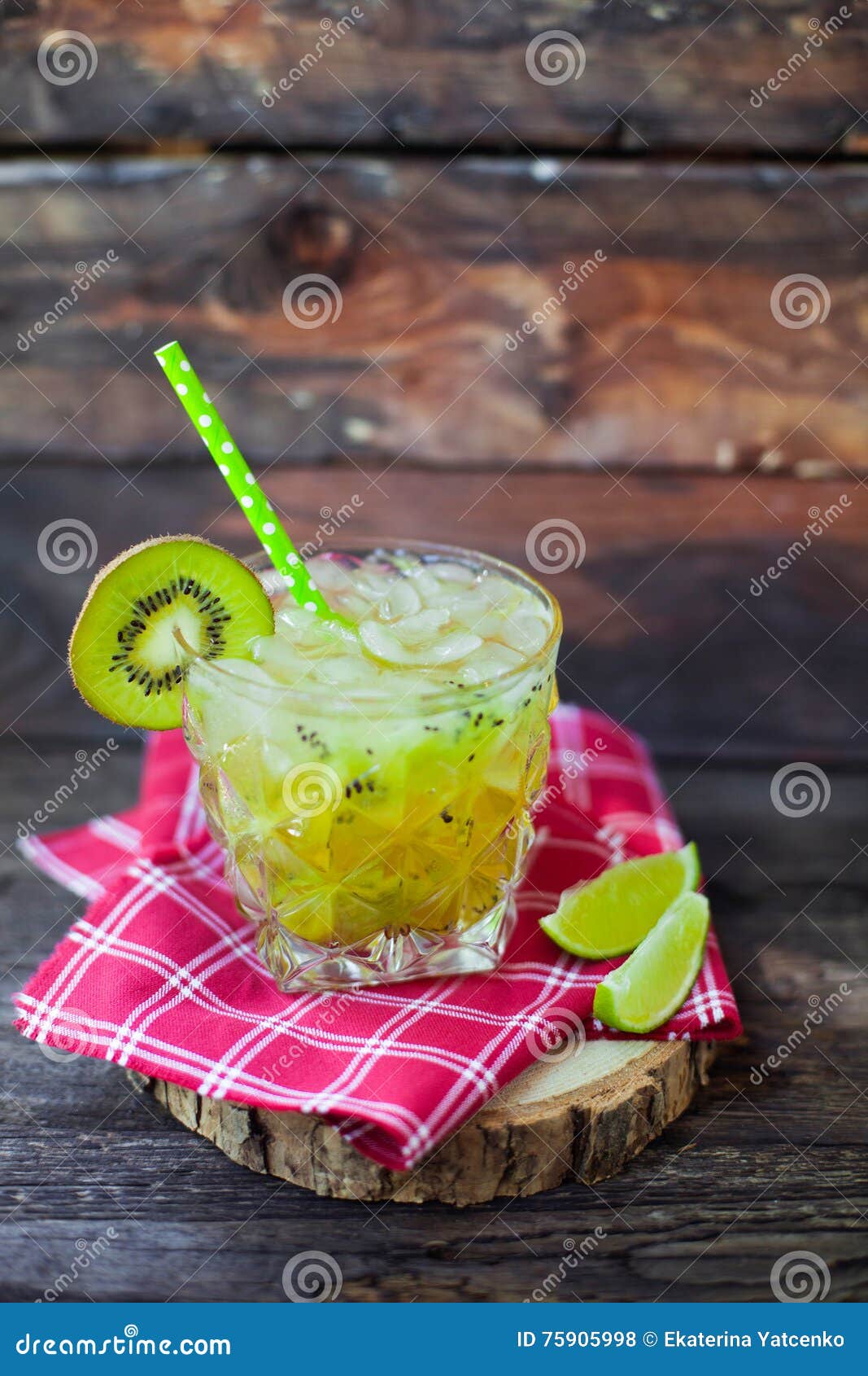 Summer Cocktails on a Rustic Wood Stock Photo - Image of bellini, leaf ...