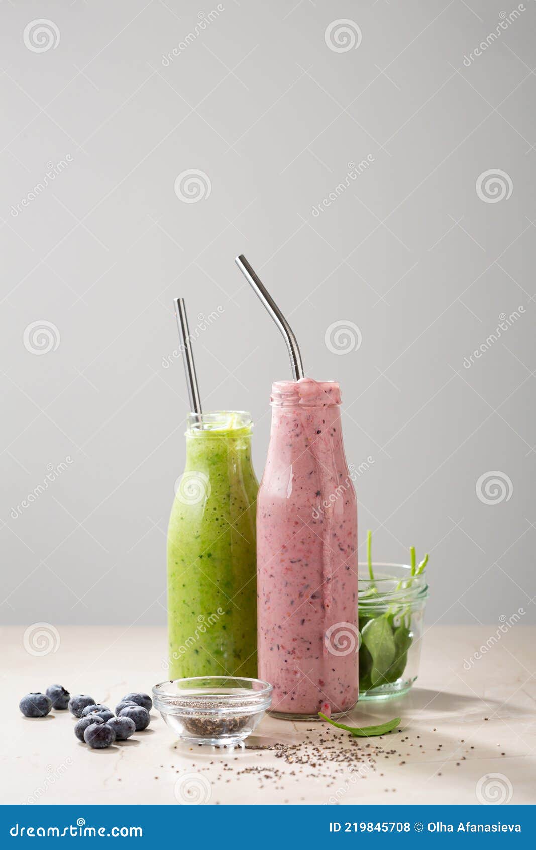 Summer Cold Smoothie with Fruits and Herbs Stock Photo - Image of ...