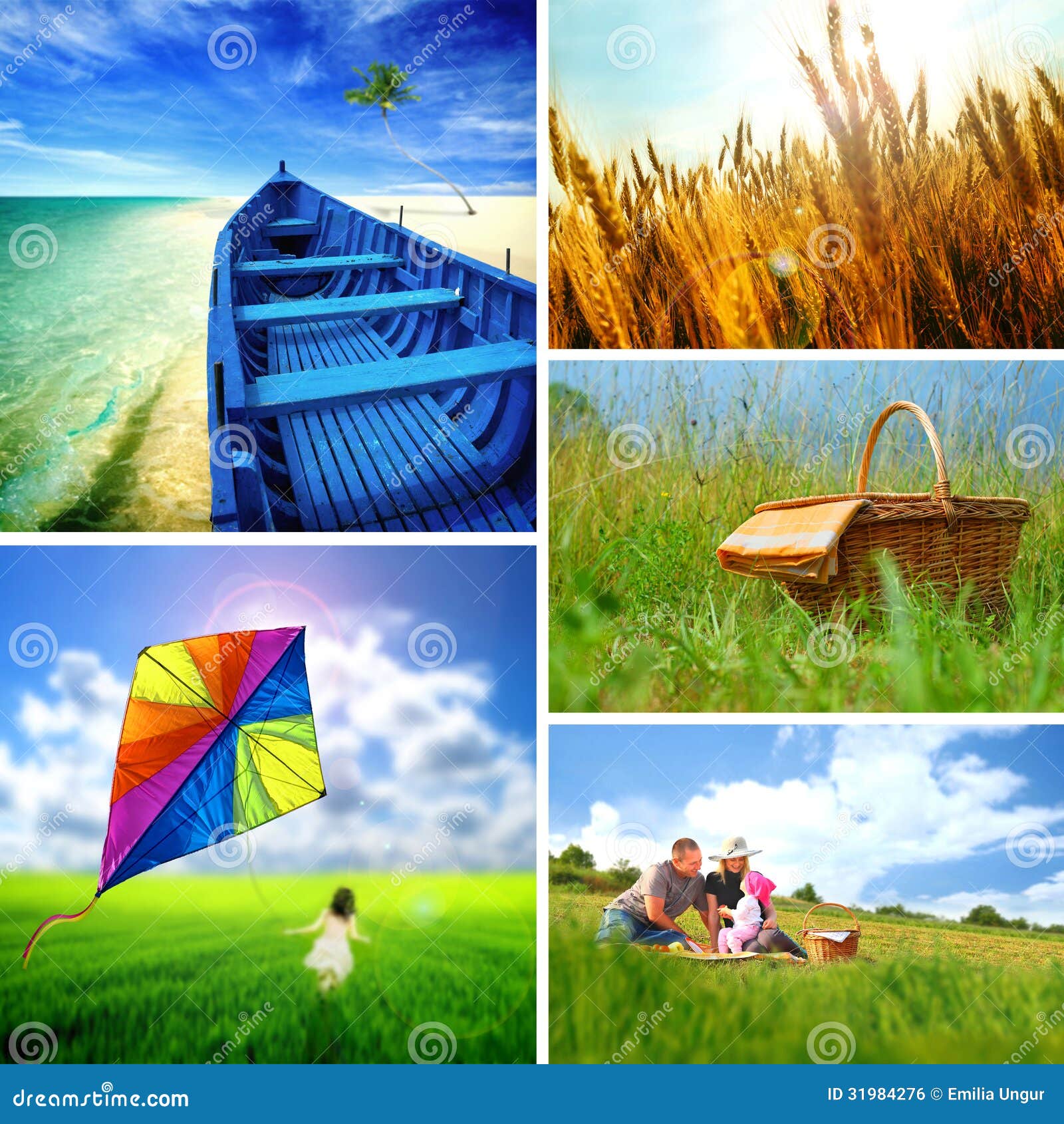 Summer collage stock photo. Image of child, daughter - 31984276