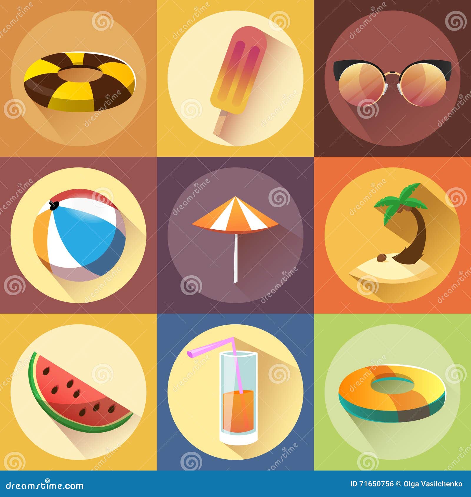Summer Collection. Isolated Vector Objects Stock Vector - Illustration ...
