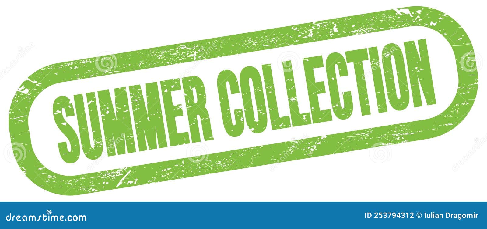 SUMMER COLLECTION, Text Written on Green Stamp Sign Stock Illustration ...
