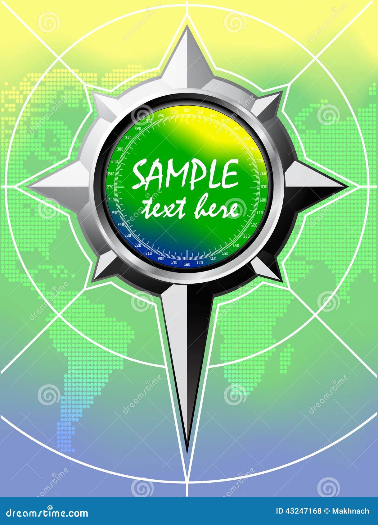 Summer Color Background with Compass Rose. Stock Vector - Illustration ...