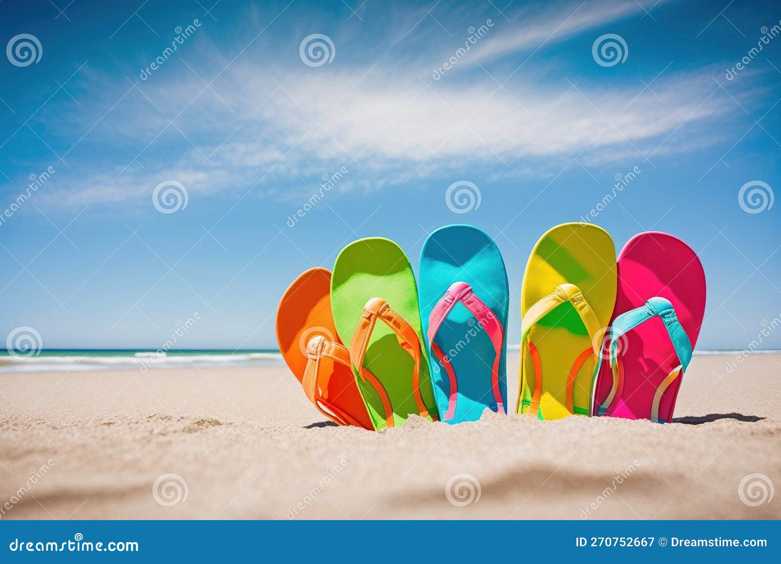 In Summer Colored Flip Flop Sandals are Fun, Design for Banners with ...