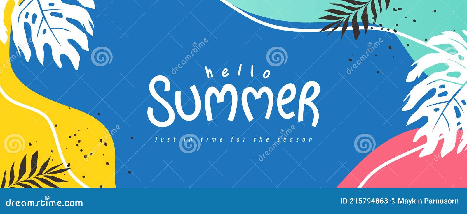 Colorful Summer Background Layout Banners Design. Horizontal Poster ...