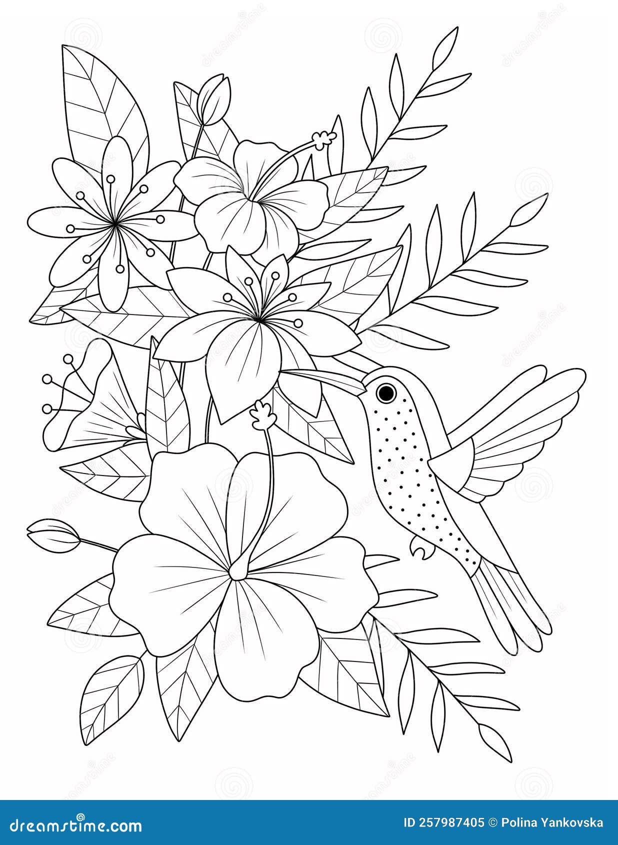 Summer Coloring Page for Adult Stock Illustration - Illustration of ...