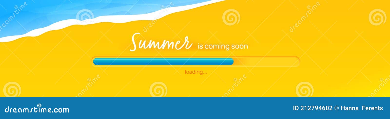 The Summer is Coming Banner. the Concept with Sea and Sand and the ...