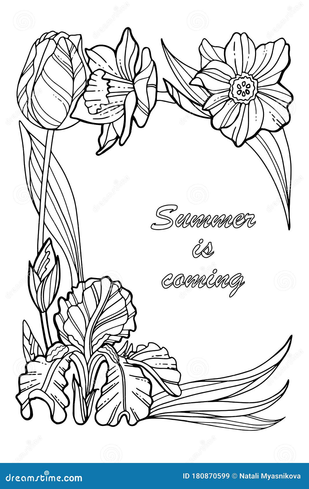 Summer is Coming. Coloring Book Page Stock Vector - Illustration of ...
