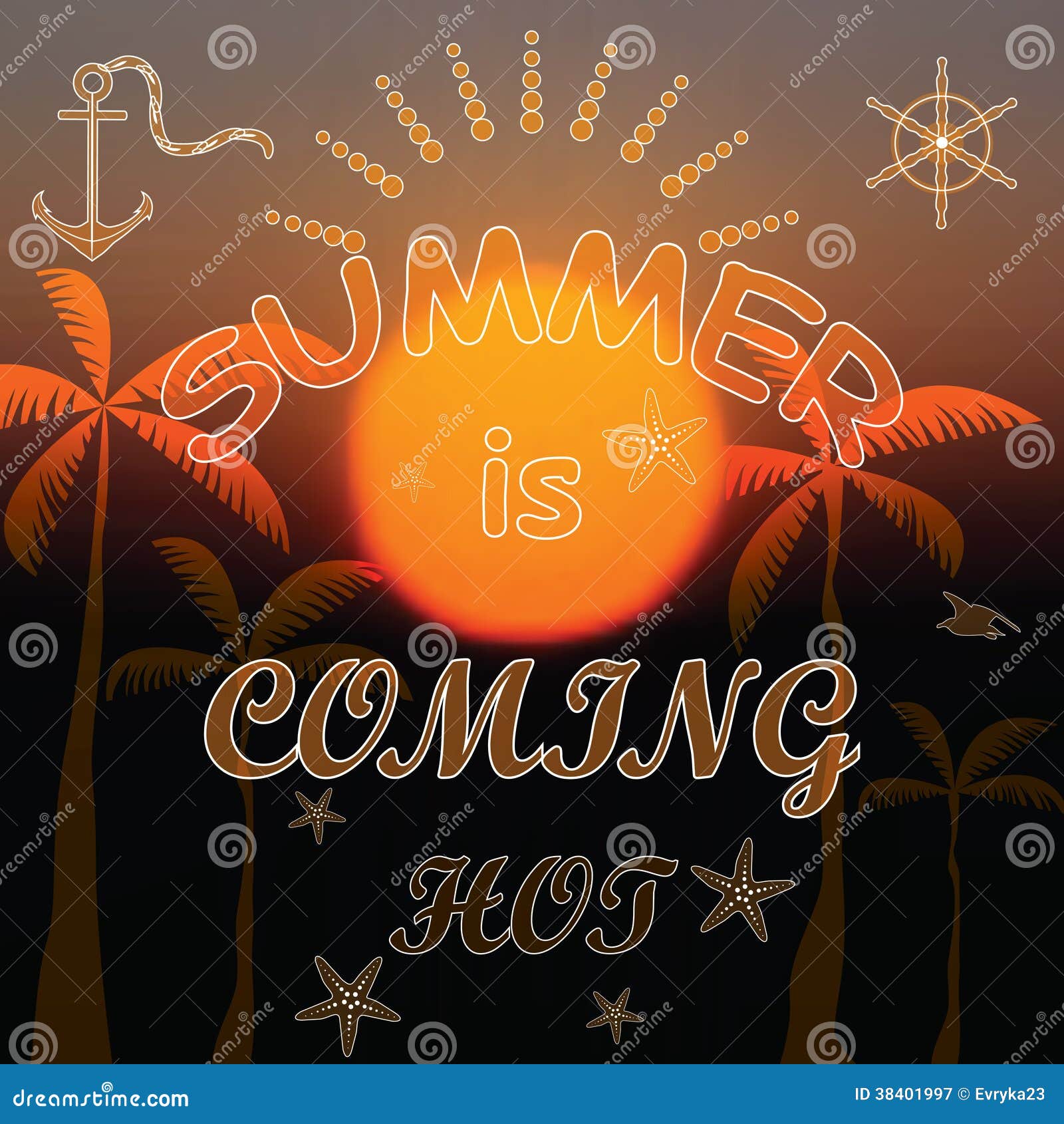 Summer is coming design stock vector. Illustration of retro - 38401997