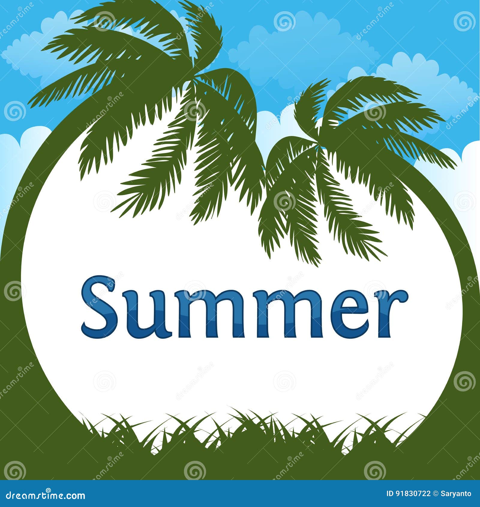 Summer is Coming Text on Summer Beach Background. Vector Illustration ...