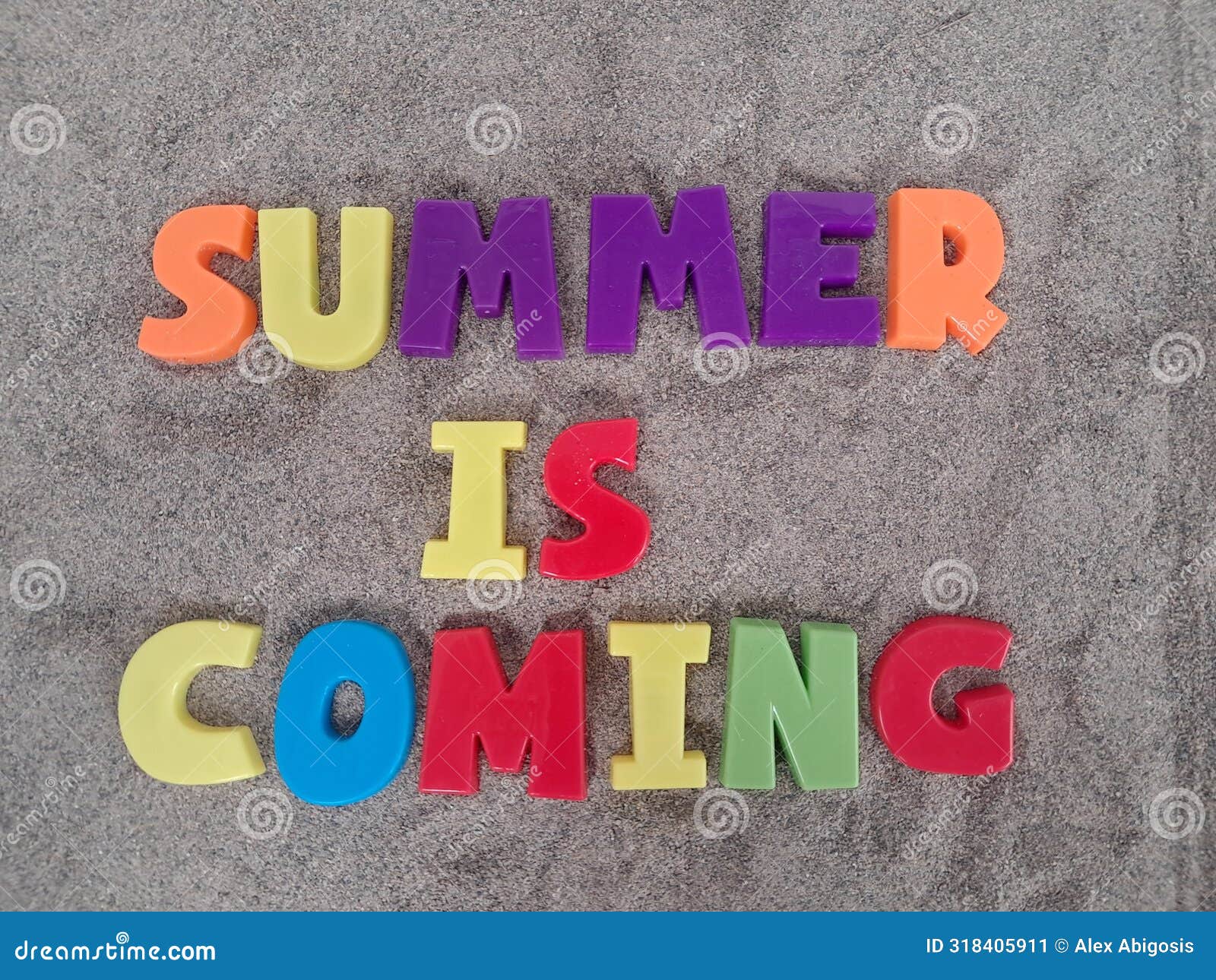 Summer is Coming Written on Sand at the Beach Stock Image - Image of ...