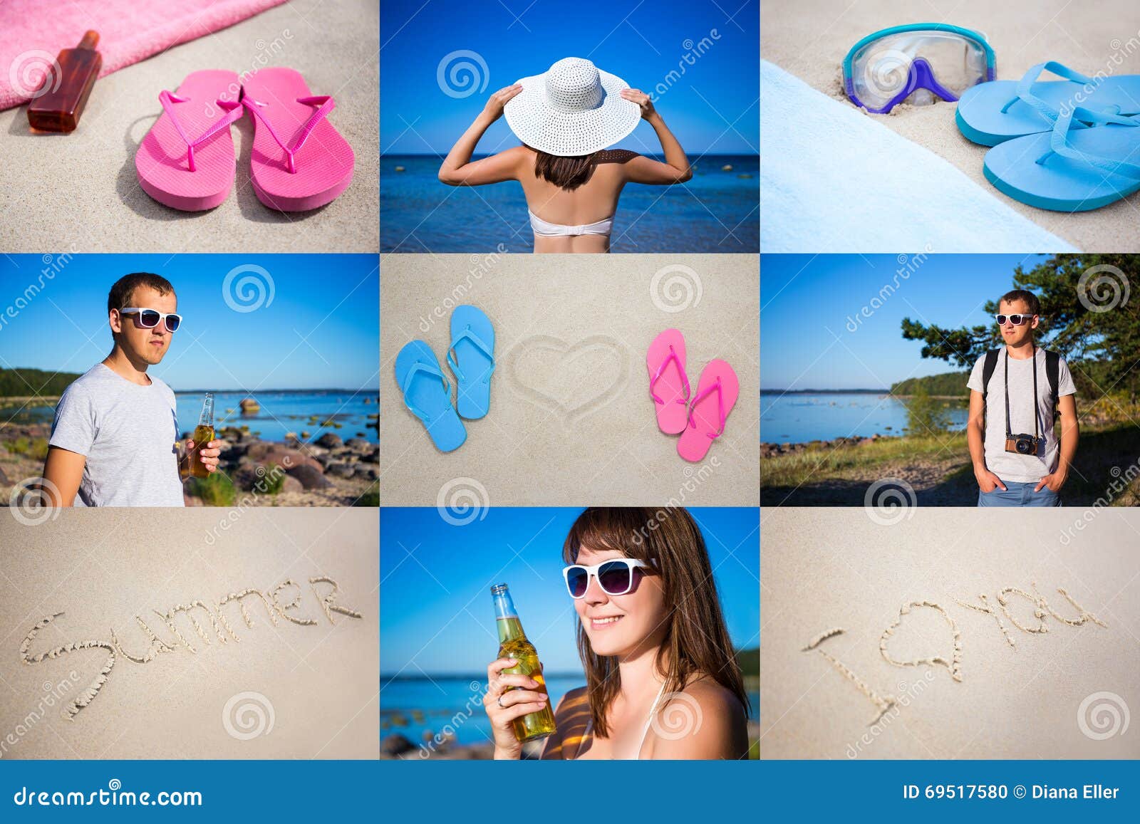 Summer Concept - Collage of Summer Pictures Stock Photo - Image of ...