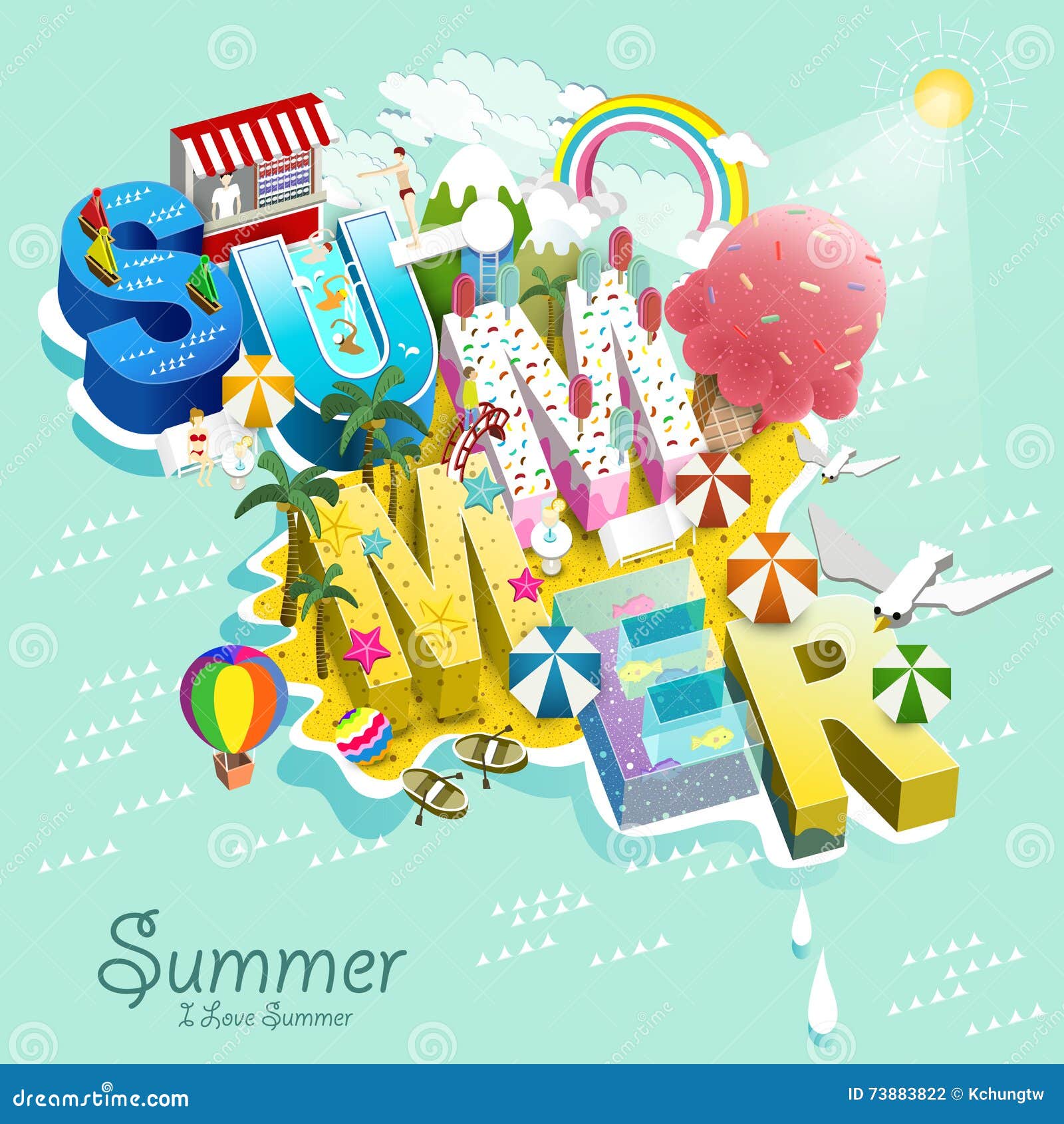 Summer concept design stock vector. Illustration of season - 73883822