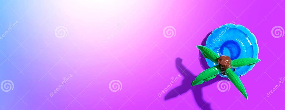 Summer Concept with a Palm Tree Float Stock Photo - Image of copy ...