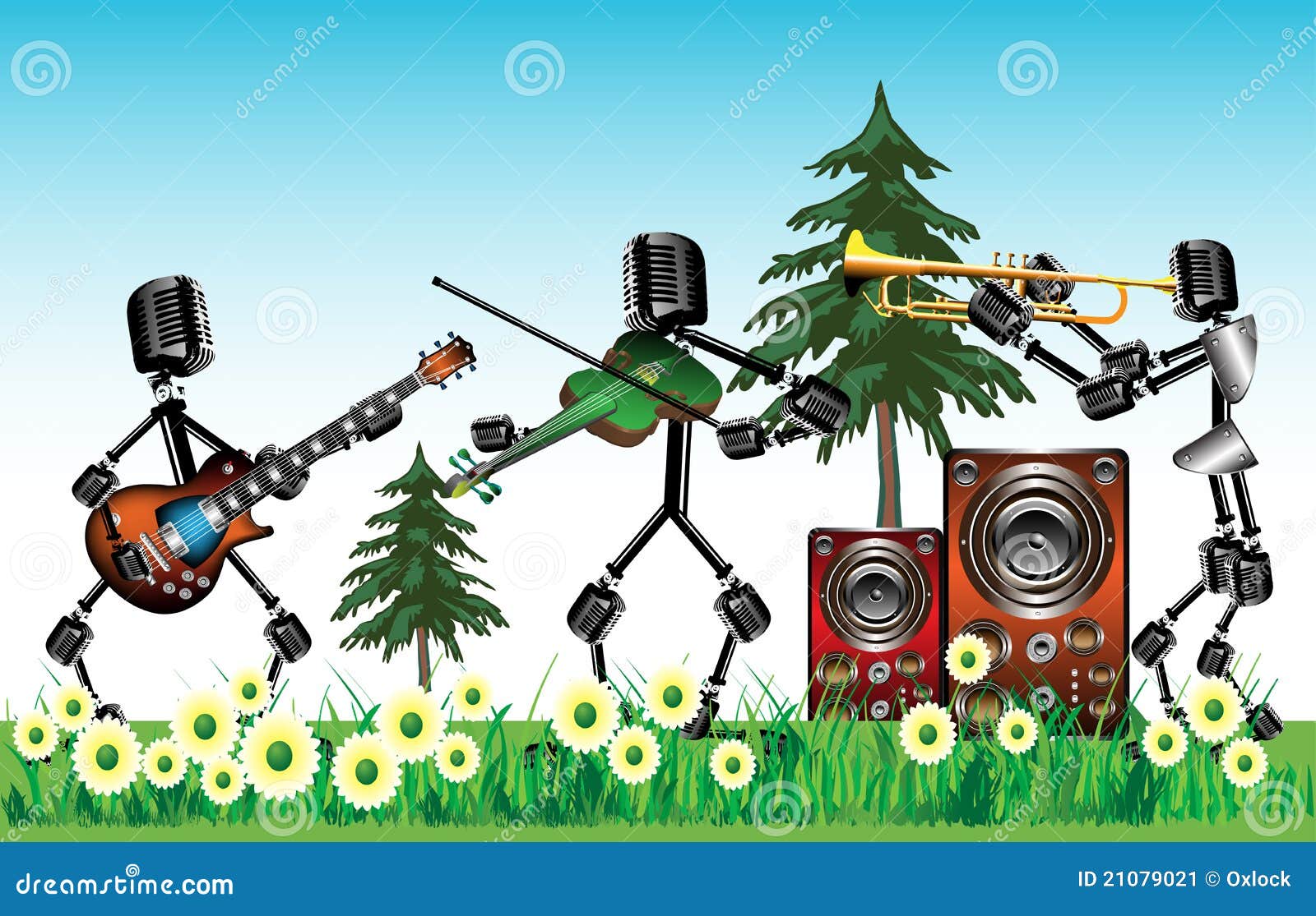 Summer concert stock vector. Illustration of field, loud - 21079021