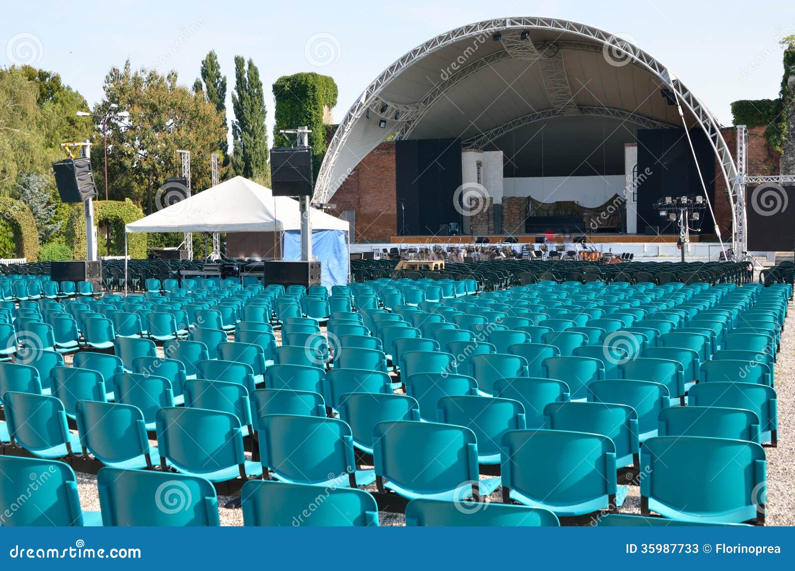 Summer Concert Hall Outdoors in the Park Stock Image - Image of ...