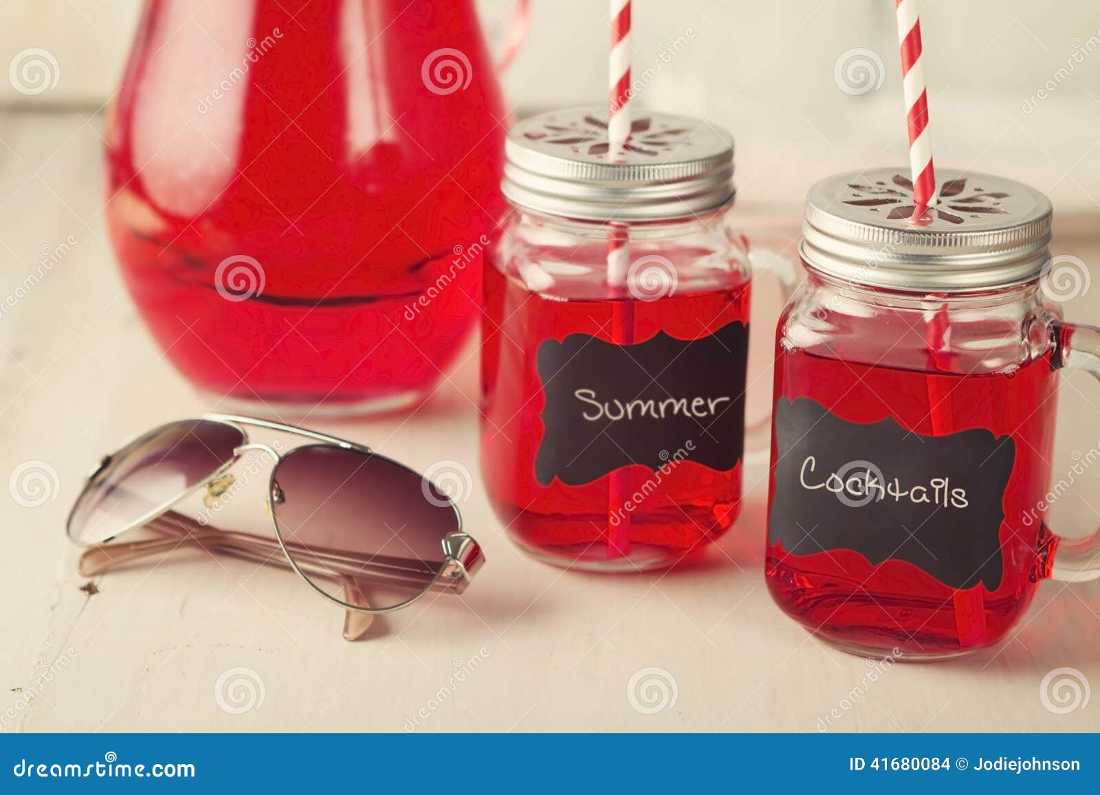 Summer Cool Cocktail Drinks in Mason Jars Stock Photo - Image of ...