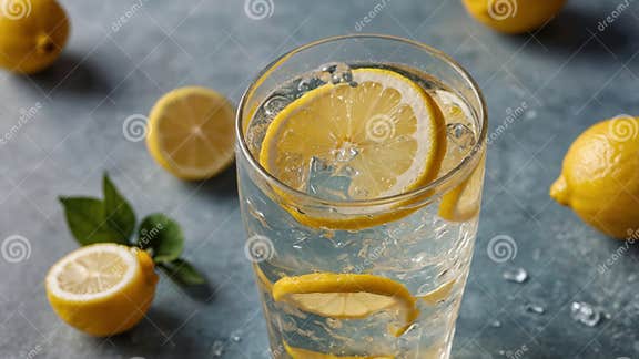 Summer Cool Lemon Cold Drink with Copy Space. Stock Photo - Image of ...