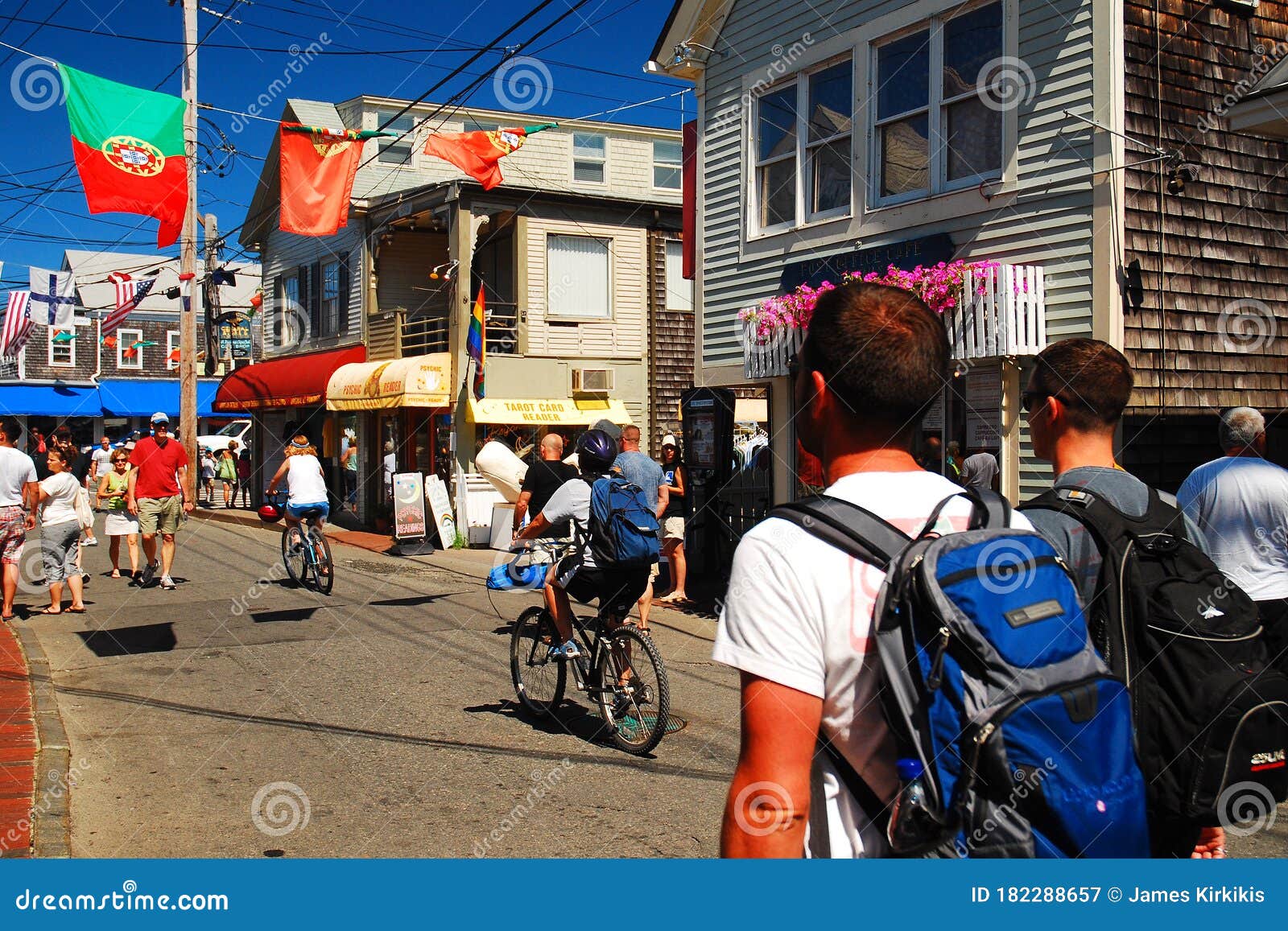 A Summer Crowd in Downtown Provincetown, Cape Cod Editorial Photography ...
