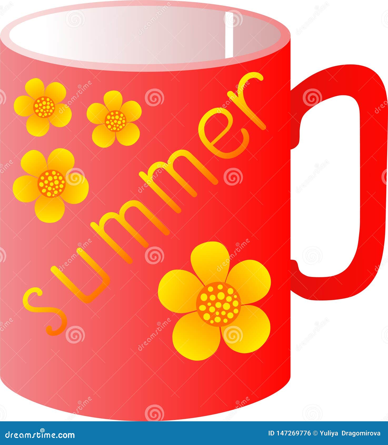 The summer cup for tea stock vector. Illustration of holiday - 147269776