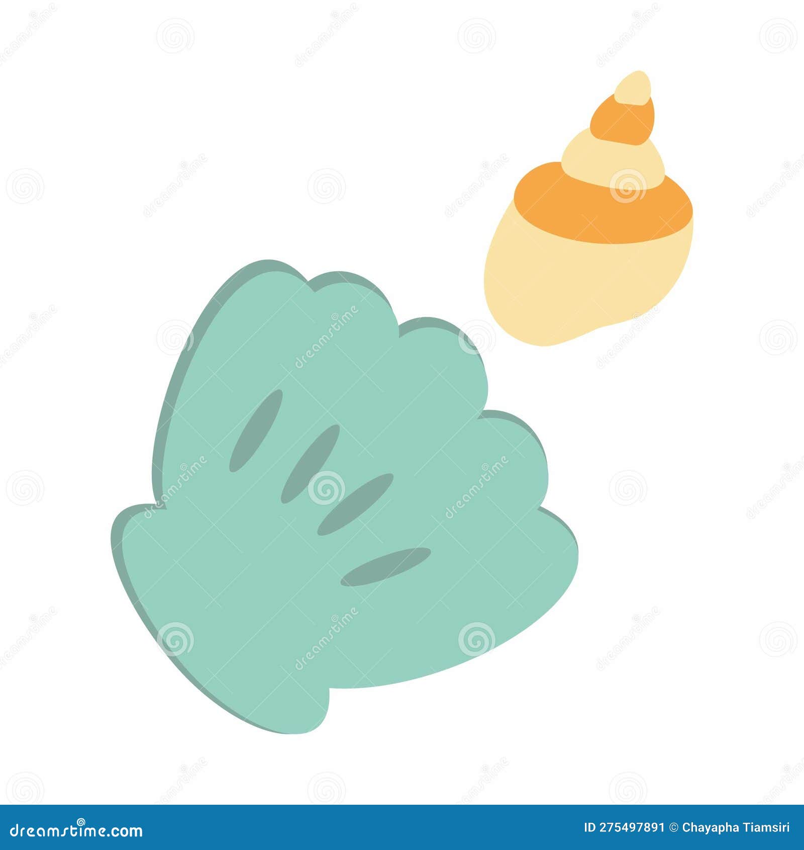 Summer Cute Vector Elements Summer Collection, Shells, Sea Creatures ...