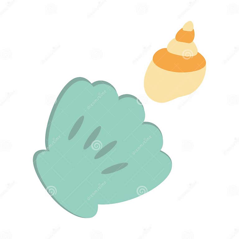 Summer Cute Vector Elements Summer Collection, Shells, Sea Creatures ...