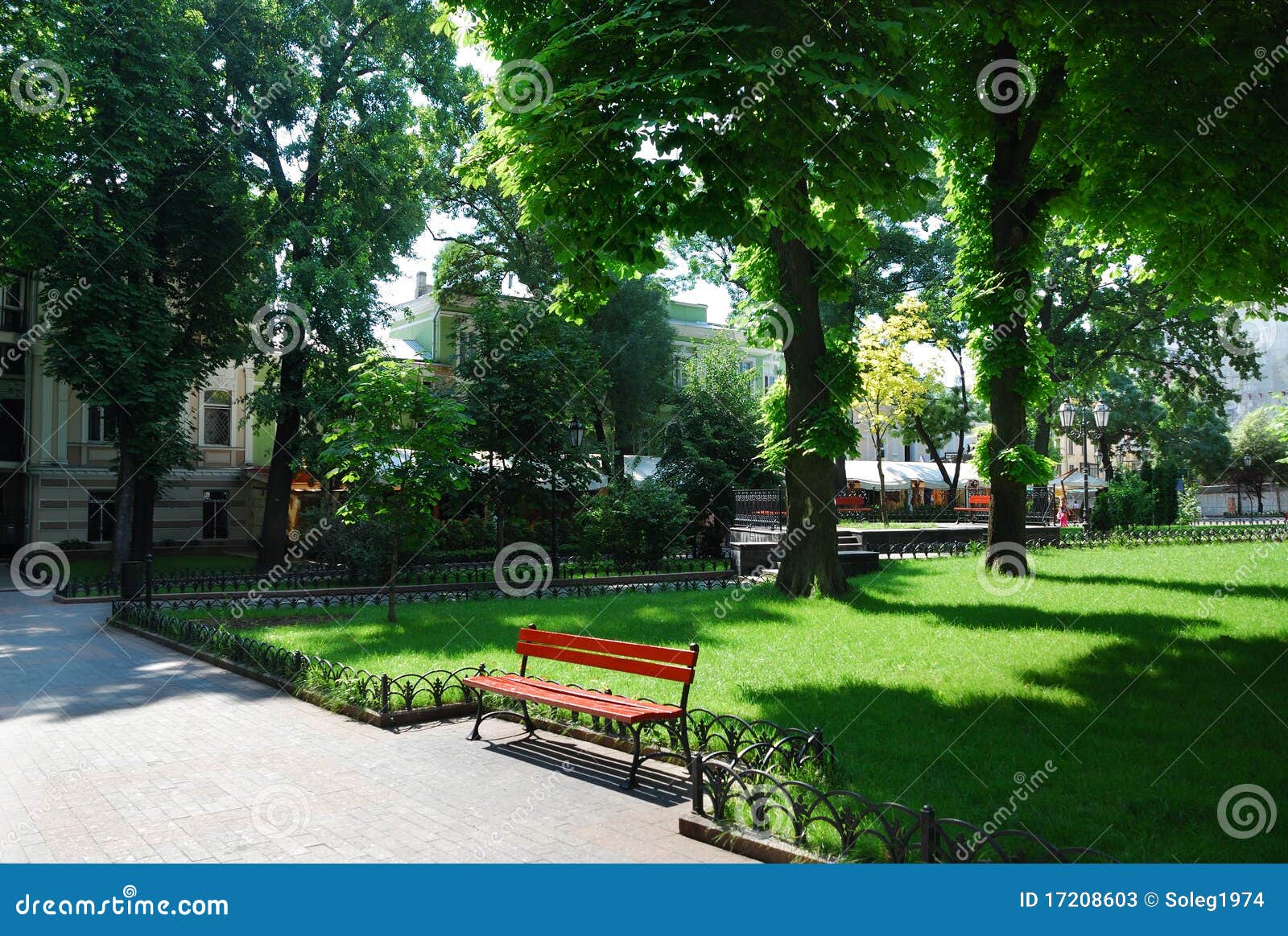 Summer day in city park stock image. Image of street - 17208603