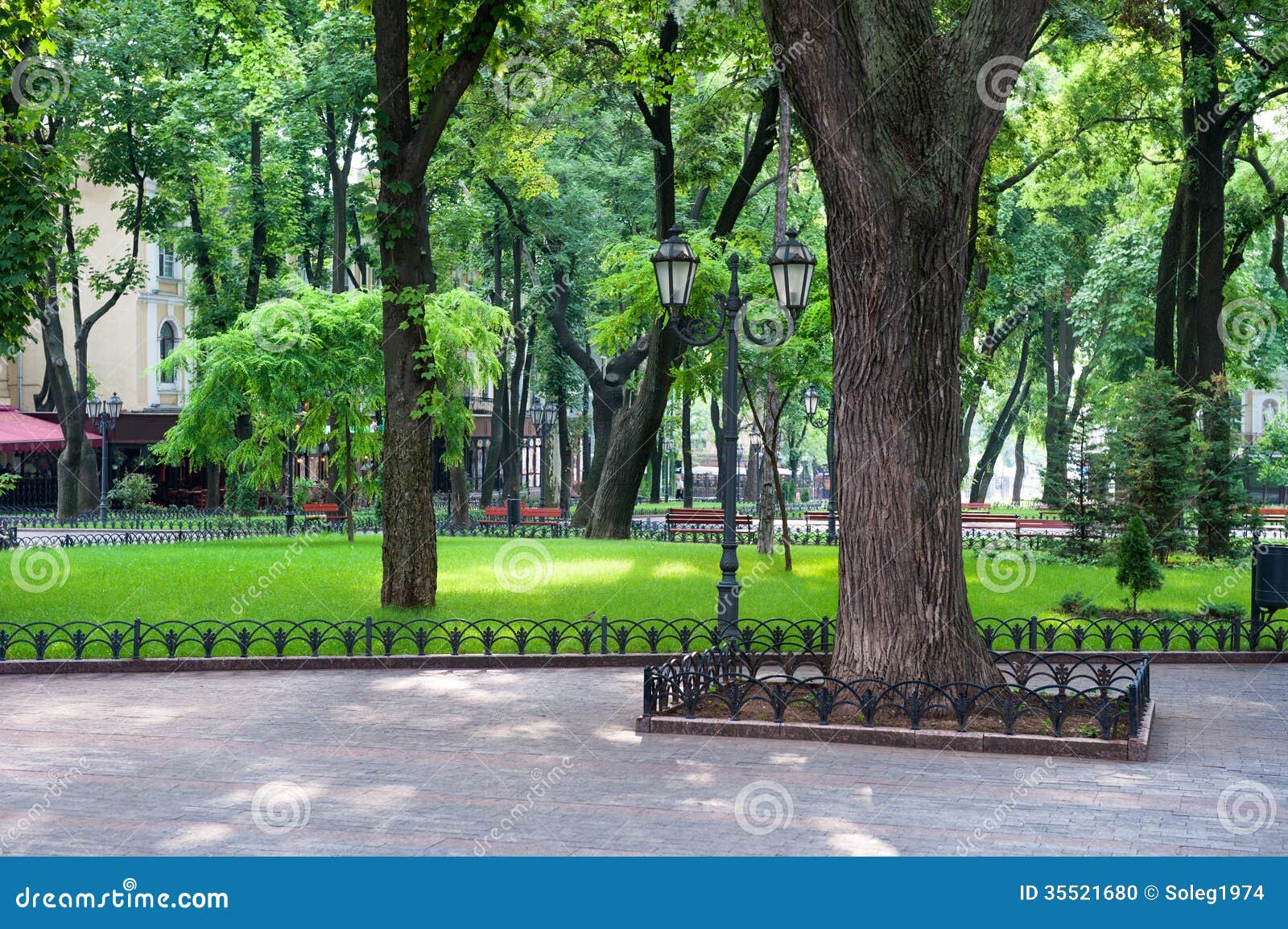 Summer day in city park stock photo. Image of repose - 35521680